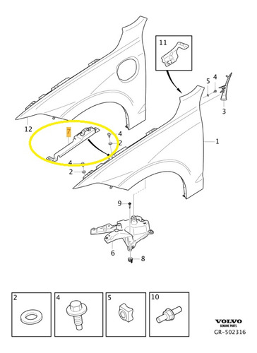 Suporte Guia Paralama Volvo Xc60 T8 2019 2020 2023 Direito – MotorJan Peças